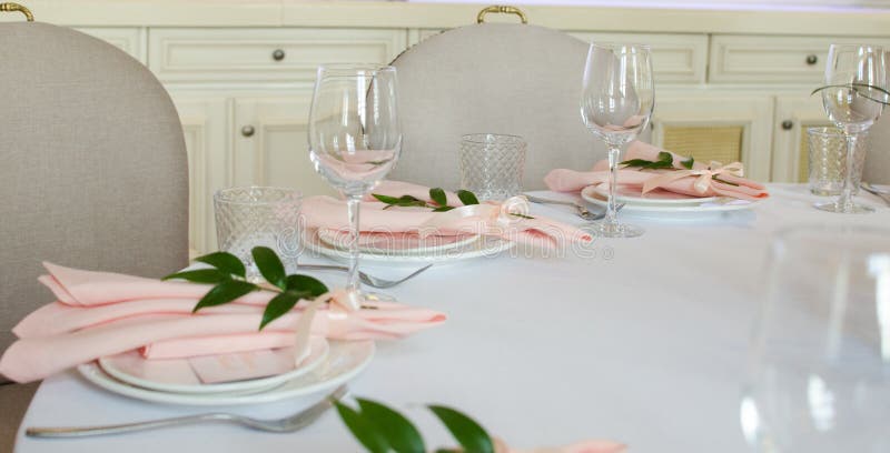 Table Appointments for Wedding in Restaurant Stock Image - Image of ...