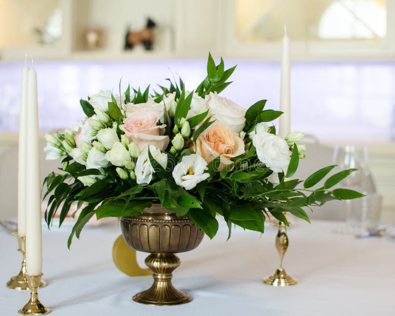 Table Appointments for Wedding in Restaurant Stock Image - Image of ...