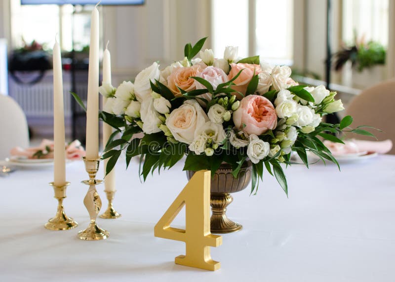 Table Appointments for Wedding in Restaurant Stock Image - Image of ...