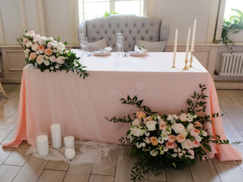 Table Appointments for Wedding in Restaurant Stock Photo - Image of ...