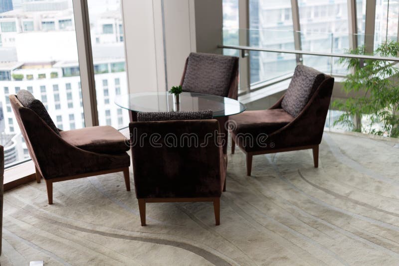 Table with Armchairs Near a Window Stock Image - Image of object ...