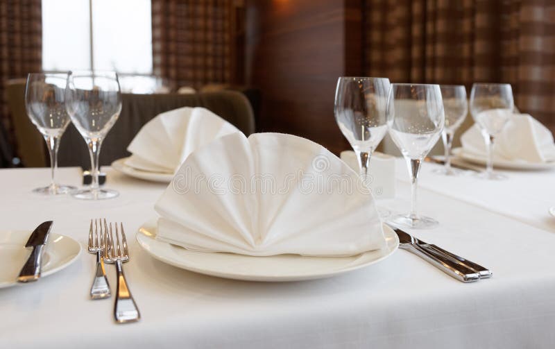 Table Arrangement in an Expensive Restaurant Stock Image - Image of ...