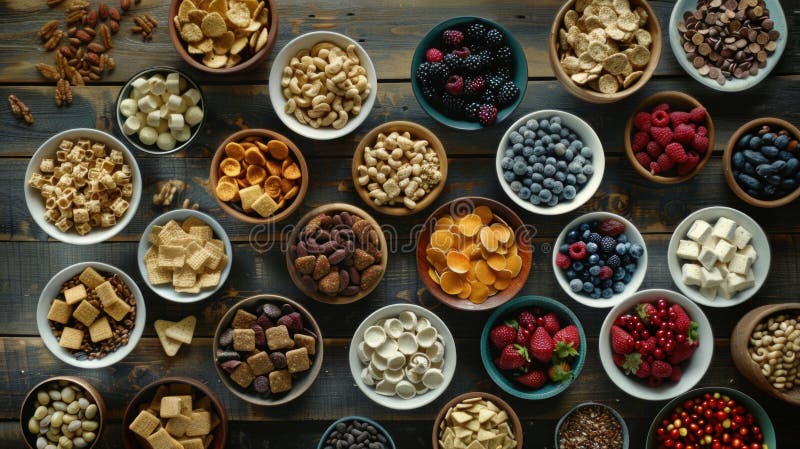 Table with Assorted Food, Great for Food Blogs Stock Photo - Image of ...