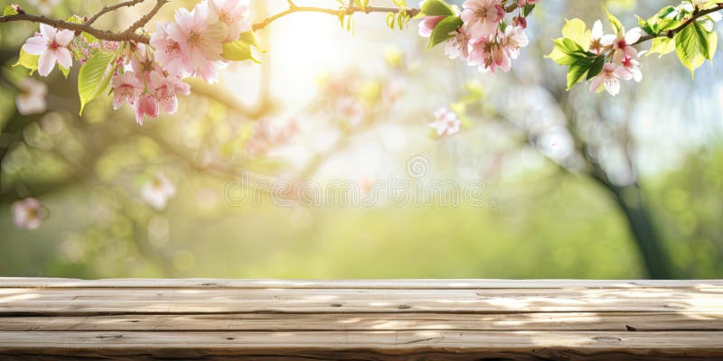 Pink Farm Spring Montage with Colorful Flowers and Light Wood Backdrop ...