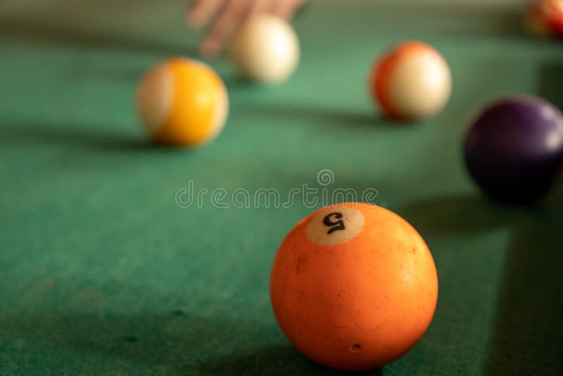 Table Ball Game Called Pool. Selective Focus Stock Photo - Image of ...
