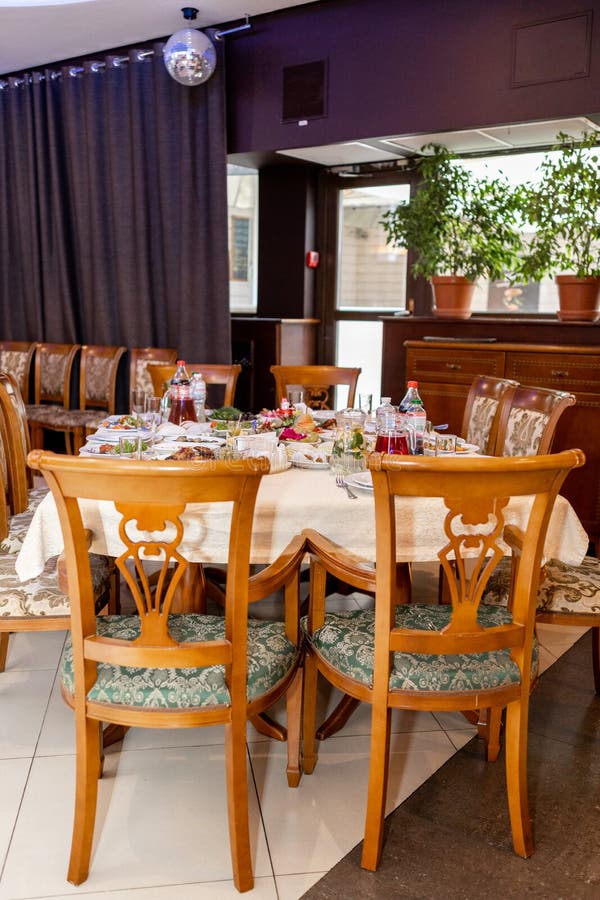 A Table in the Banquet Hall of the Restaurant at the Celebration Stock ...