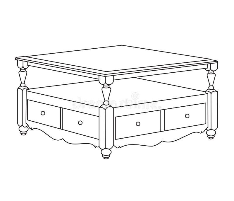 Table Basse Sur Un Fond Blanc Vecteur Illustration de Vecteur ...