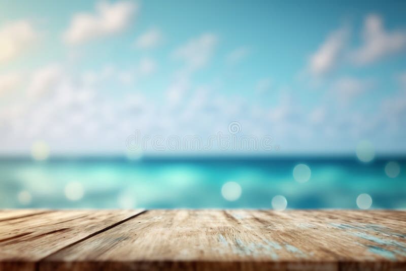 Table on the Background Table on the Beach Stock Illustration ...
