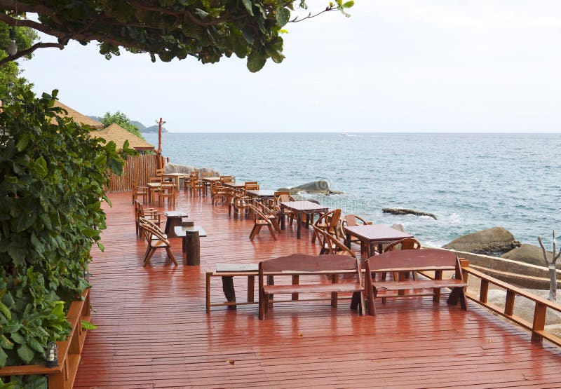 Table with a Beautiful Sea View Stock Image - Image of seat, exotic ...