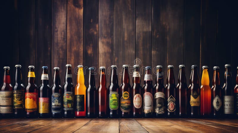 Table Beer Bottle Background Stock Illustration - Illustration of beer ...