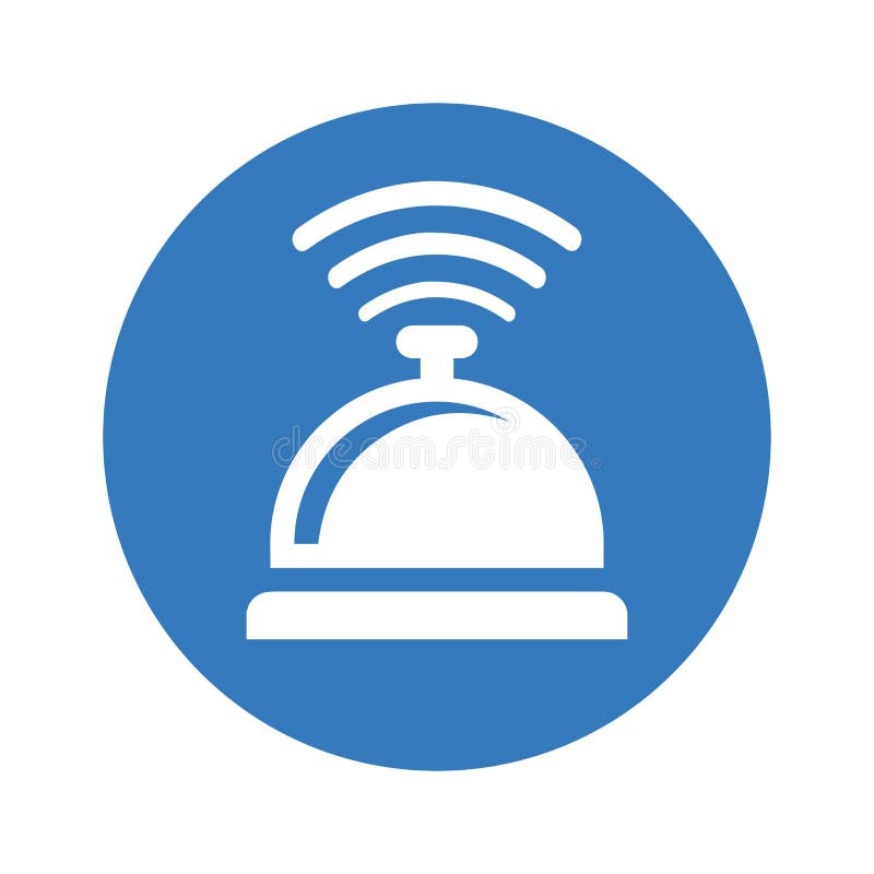 Table Bell Icon, Call, Reminder / Blue Color Stock Illustration ...