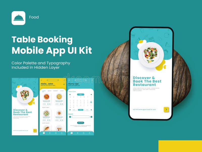 Table Booking Mobile App UI Kit Including As Sign in, Sign Up, Menu and ...