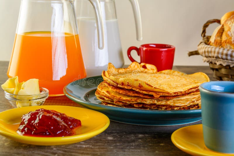 Breakfast table full set stock photo. Image of sweet - 106010574
