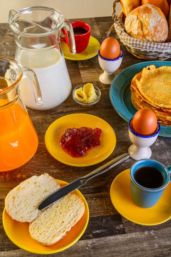 Breakfast table full set stock image. Image of wooden - 106010661