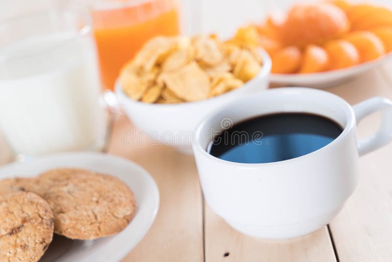 Table Breakfast Set stock image. Image of granola, muesli - 89425243