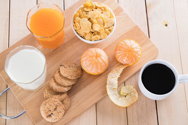 Table Breakfast Set stock photo. Image of healthy, glass - 89786802
