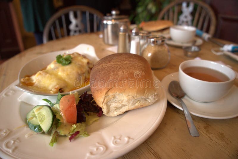 Table with Breakfast Set in Restaurant Stock Image - Image of breakfast ...
