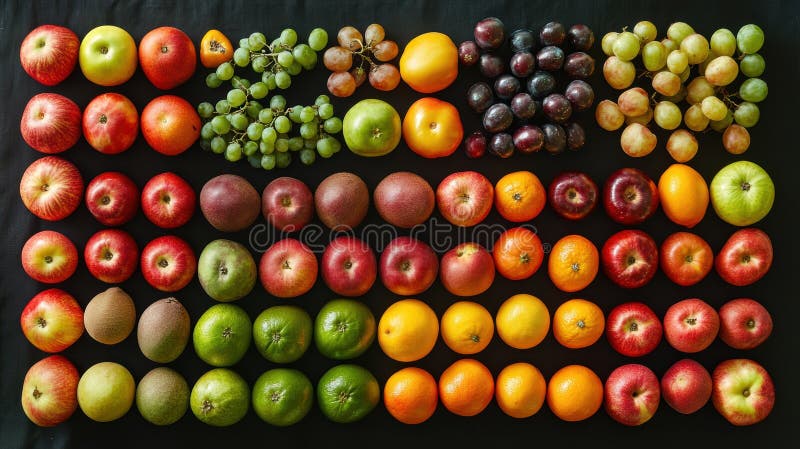 A Table with a Bunch of Different Fruits Stock Illustration ...