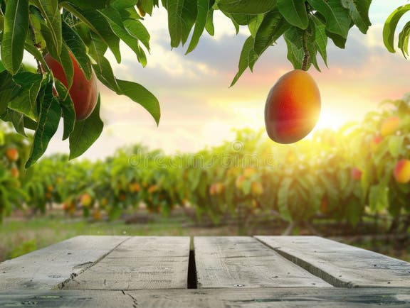 A Table with a Bunch of Mangoes on it Stock Photo - Image of generated ...