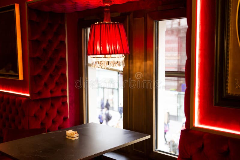 A Table in a Cafe. Classic Elegant Style Stock Photo - Image of inside ...