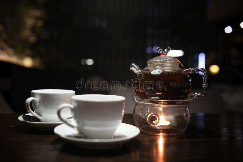 A Table in a Cafe with Objects Stock Image - Image of dark, mocha ...