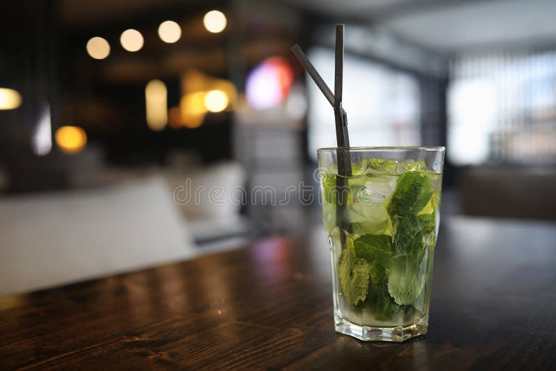 A Table in a Cafe with Objects Stock Photo - Image of beverage, iced ...