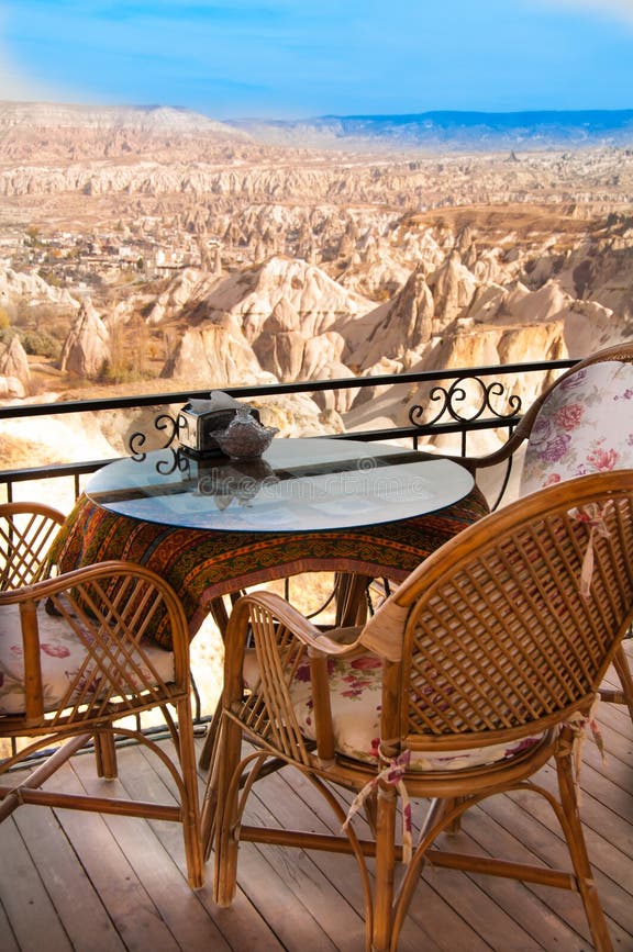 Table in the Cafe Overlooking Stock Photo - Image of sparse, cultures ...