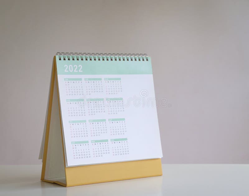 Table Calendar 2022 with Copy Space Stock Photo - Image of desk, note ...