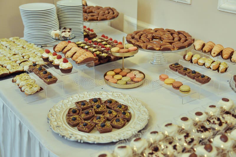 Candy Bar on a Party Reception Stock Photo - Image of dessert, lunch ...