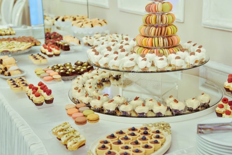 Candy Bar on a Party Reception Stock Photo - Image of cupcake, supper ...