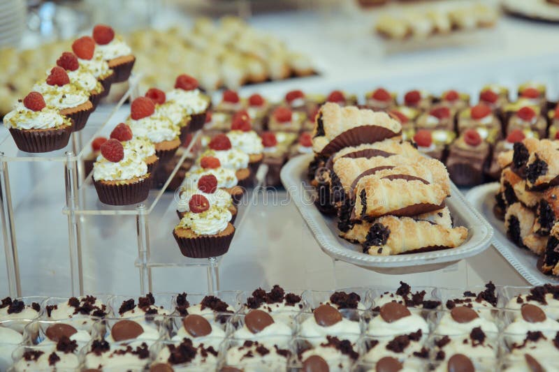 Candy Bar on a Party Reception Stock Image - Image of torte, sweets ...