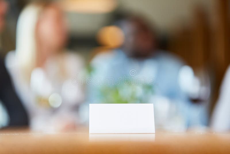 Place Card for Reservation on Table in Restaurant Stock Photo - Image ...