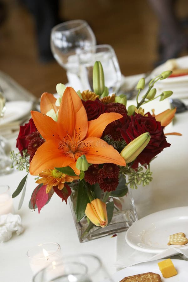 Table Center Piece - Flower Detail Stock Image - Image of weddings ...