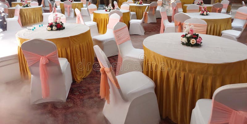 Table and Chair Arrangement in Banquet Hall Function Stock Image ...