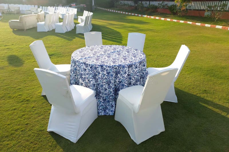 Table and Chair Arrangement in Open Space for Wedding Event - Image ...