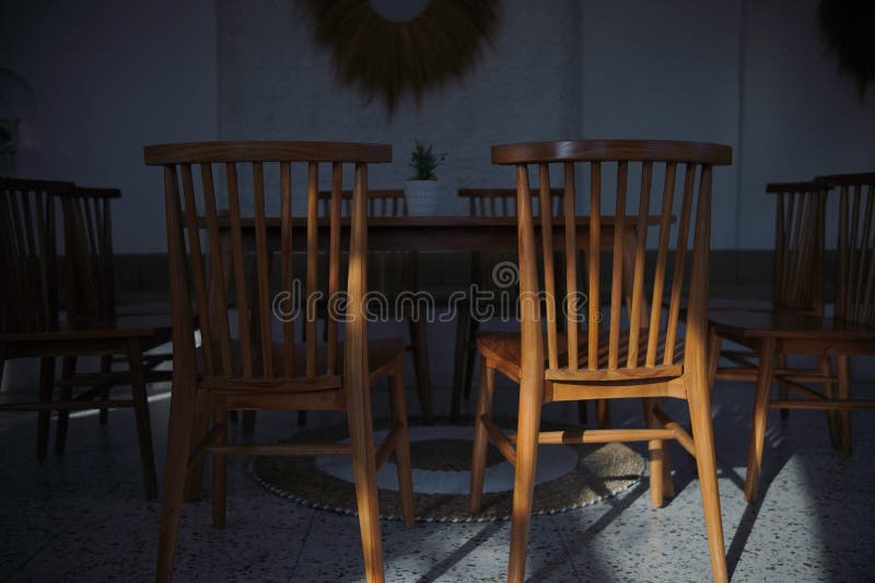 Table and Chair Arrangements at an Event in a Cafe Stock Photo - Image ...