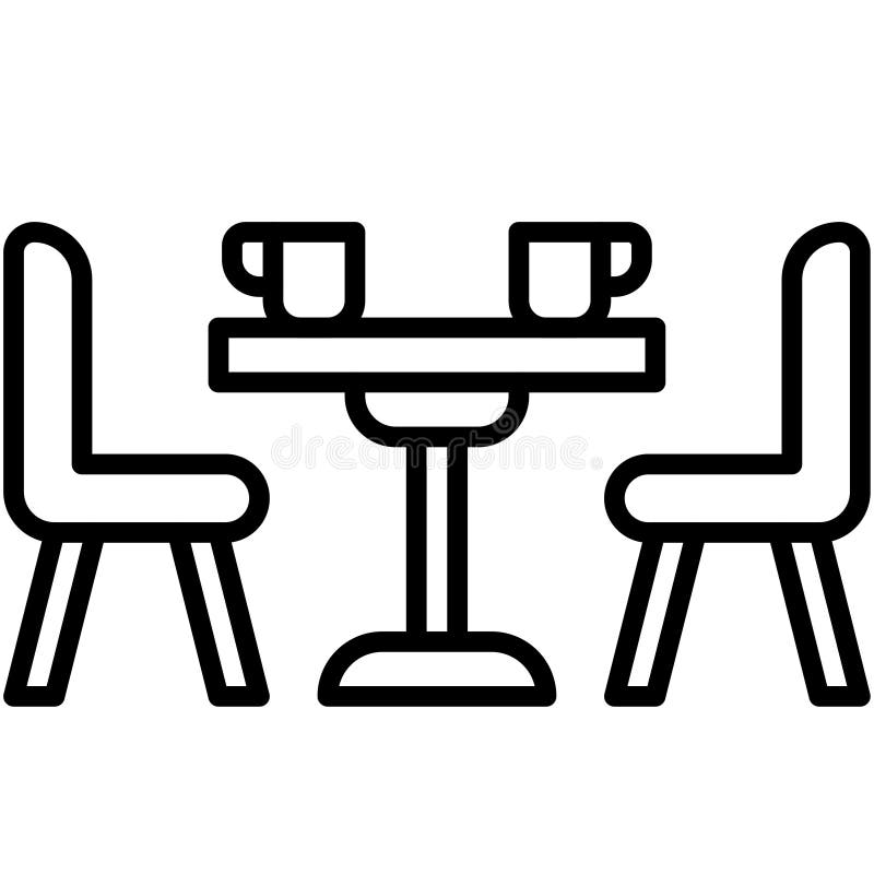 Table and Chair Icon, Coffee Shop Related Vector Stock Vector ...