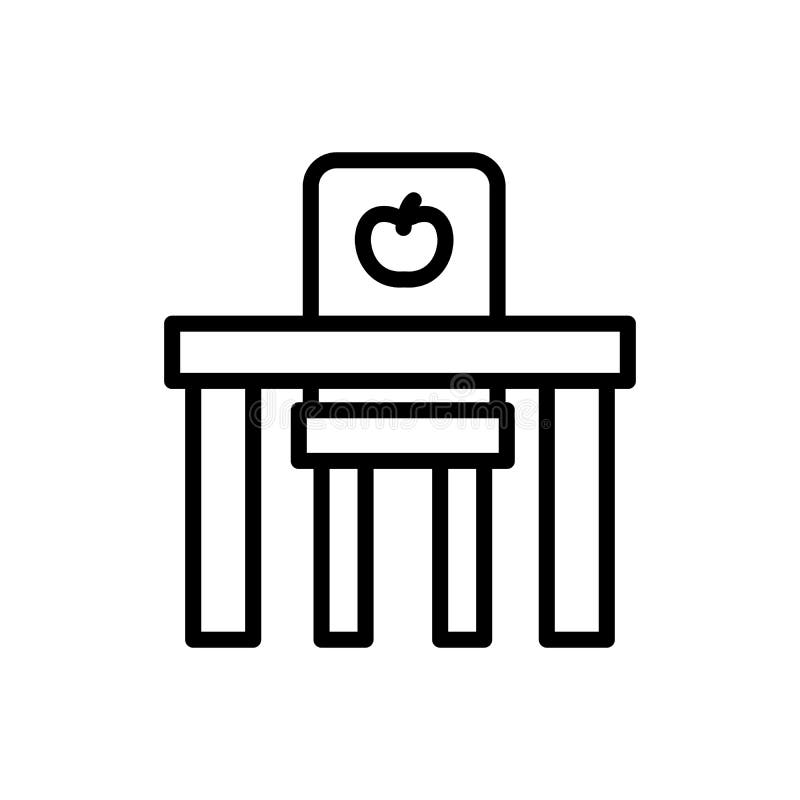 Table, Chair Icon. Simple Line, Outline Vector Elements of Kindergarten ...