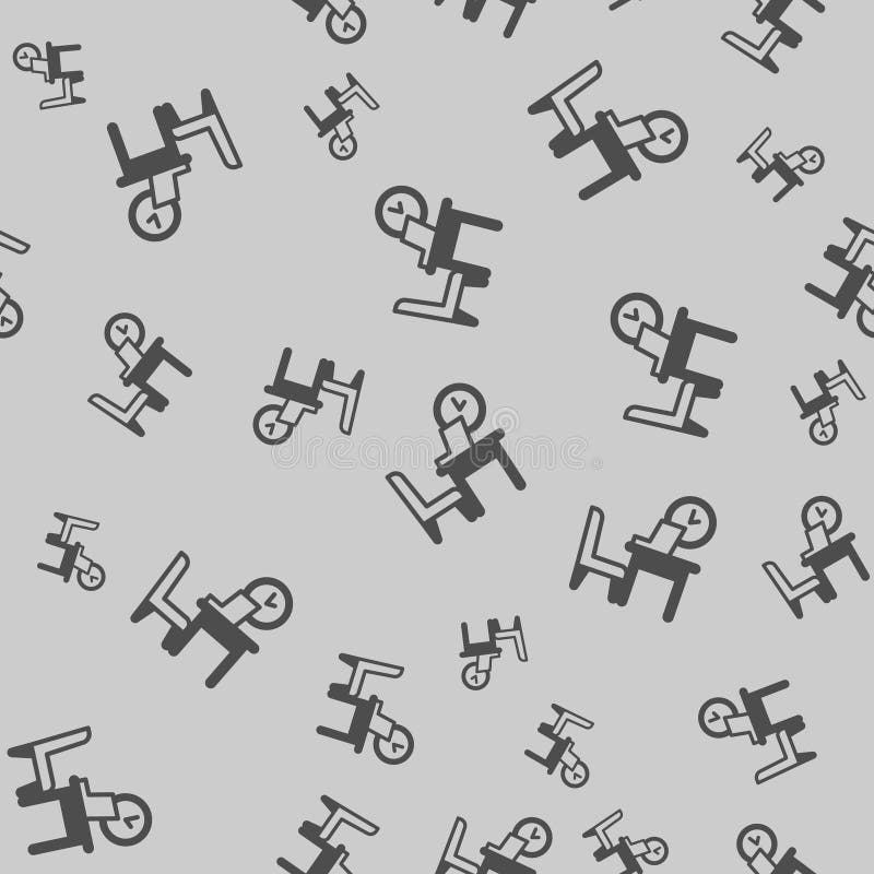 Table with Chair and Laptop Solid Seamless Pattern, Remote Work Theme ...