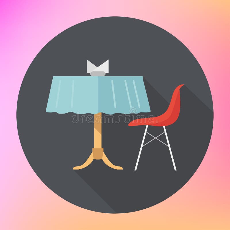 Table Chair Napkins Vector Flat Stock Vector - Illustration of object ...