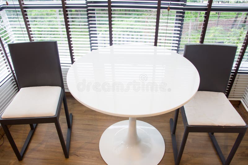 Table and chair in room stock image. Image of white - 128318189