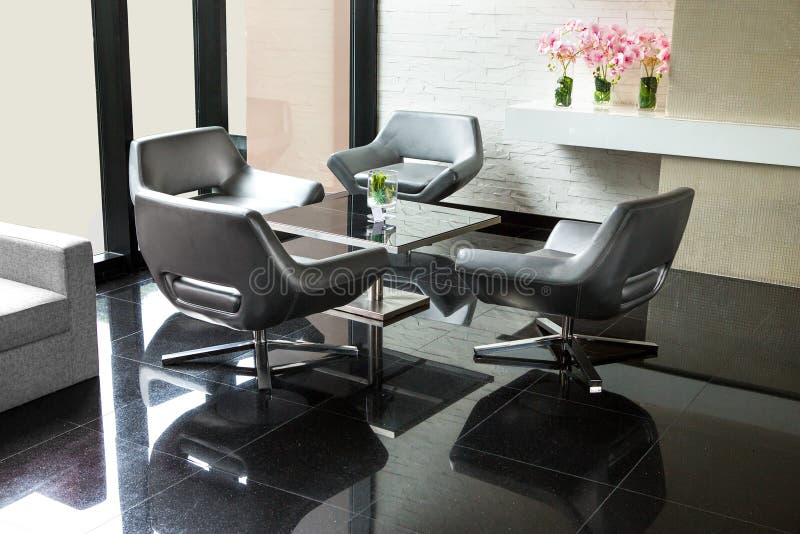 Table and Chair Set for Relaxing in the Hotel Stock Image - Image of ...