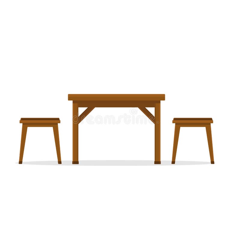 Table and chair, Side view stock vector. Illustration of coffee - 95147082