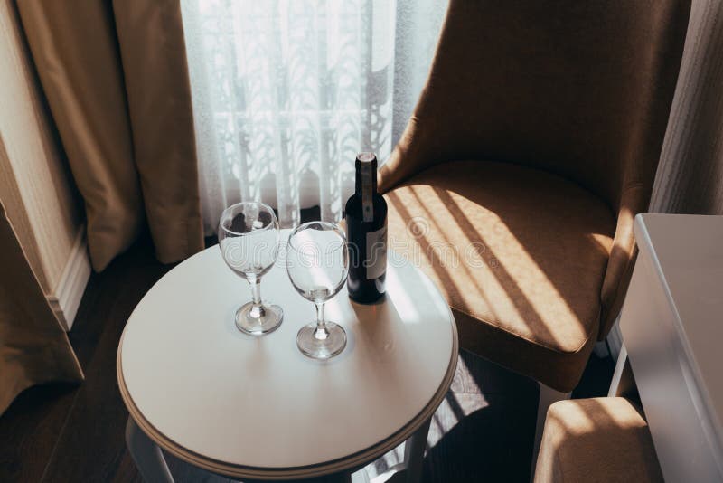 Table with a Chair by the Window on a Sunny Day Stock Photo - Image of ...