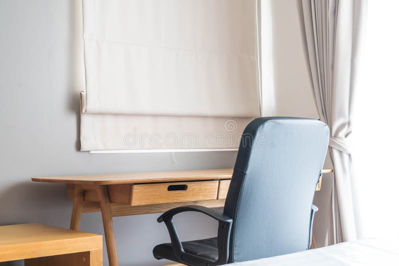 Table and Chair - Work Space at Home Stock Image - Image of background ...