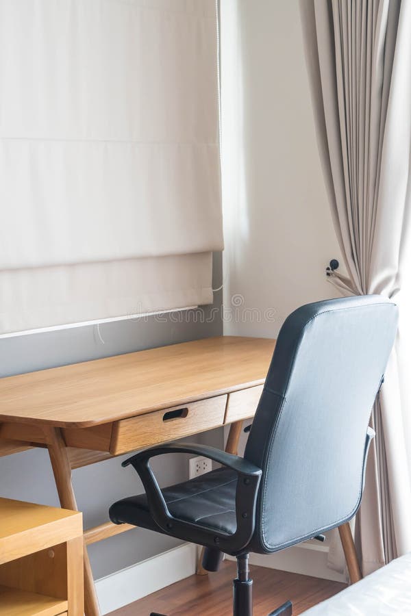 Table and Chair - Work Space at Home Stock Image - Image of home, desk ...