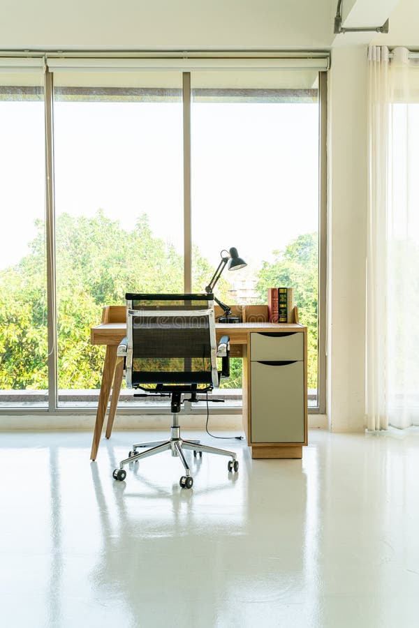Table and Chair for Working Space at Home Stock Photo - Image of office ...