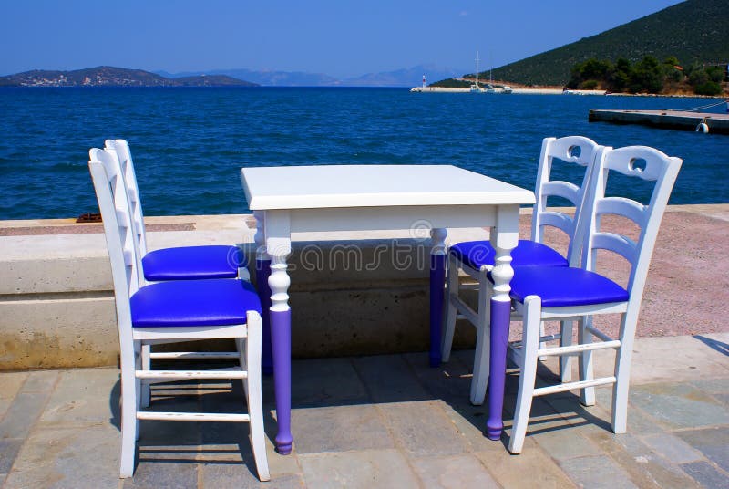 Table and Chairs at the Beach Stock Image - Image of furniture, seating ...