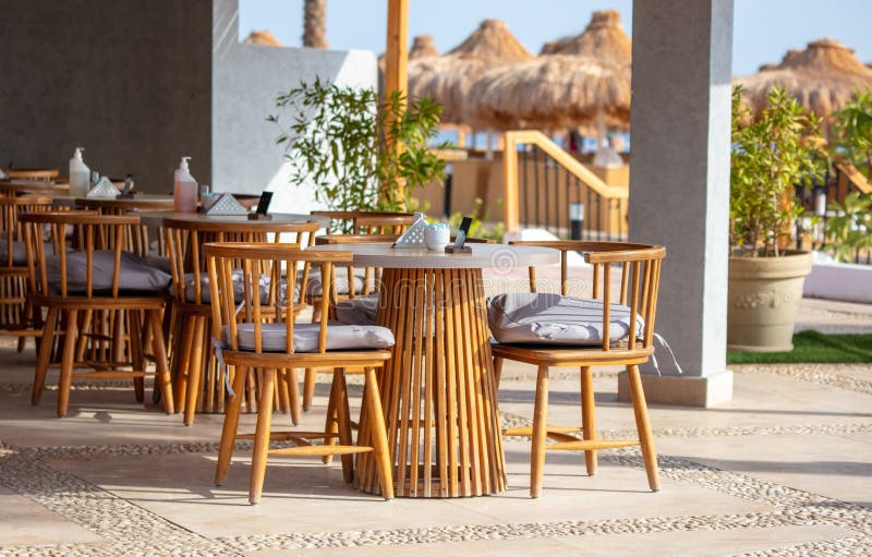 Table with Chairs in a Cafe. I Stock Photo - Image of decoration, style ...