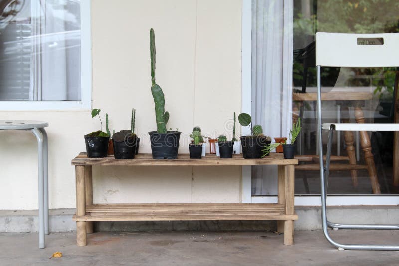 Table and Chairs in Front of the Coffee Shop Stock Image - Image of ...